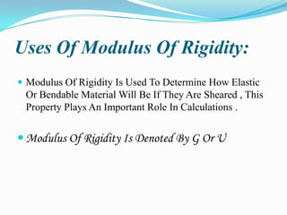 Modulus of rigidity | PPTX