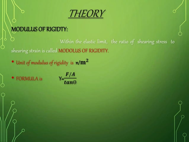 Modulus of rigidity of a given wire by oscillating method | PPTX