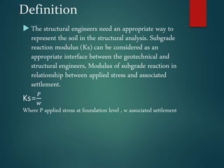Modulus of subgrade reaction | PPTX