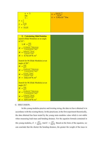 Modulus young and ayunan puntir | PDF