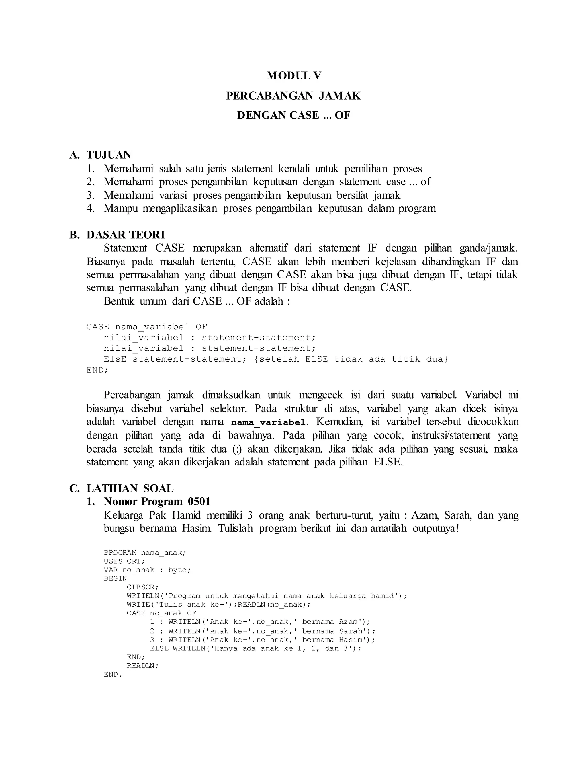 PASCAL ( MODUL 5) | DOCX