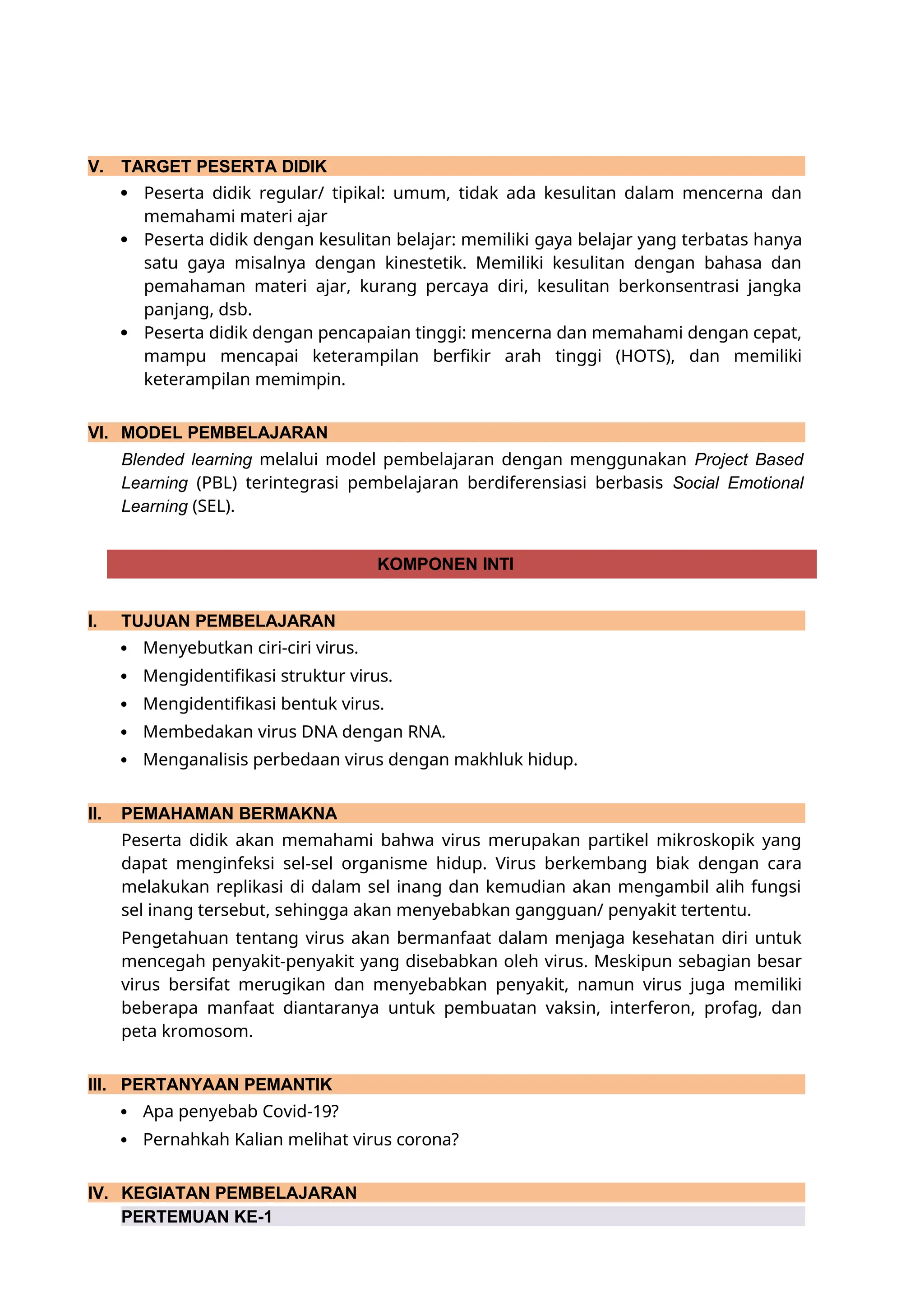 MODUL pembelajaran materi VIRUS kelas x sma.DOCX