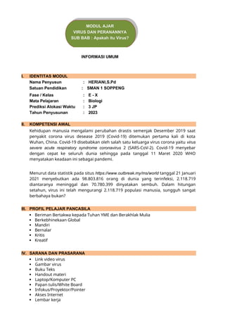 MODUL pembelajaran materi VIRUS kelas x sma.DOCX