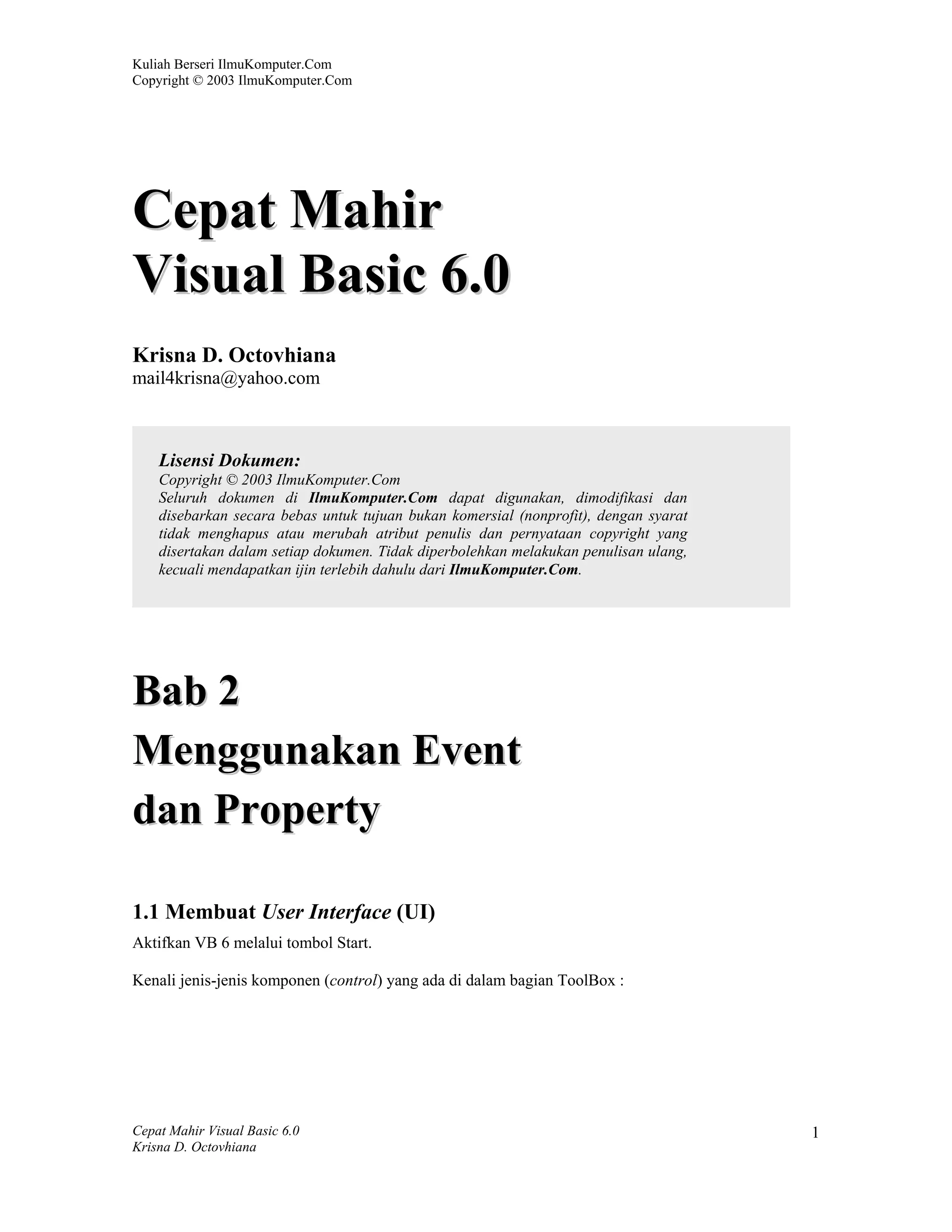 Modul visual basic (krisna 02) | PDF
