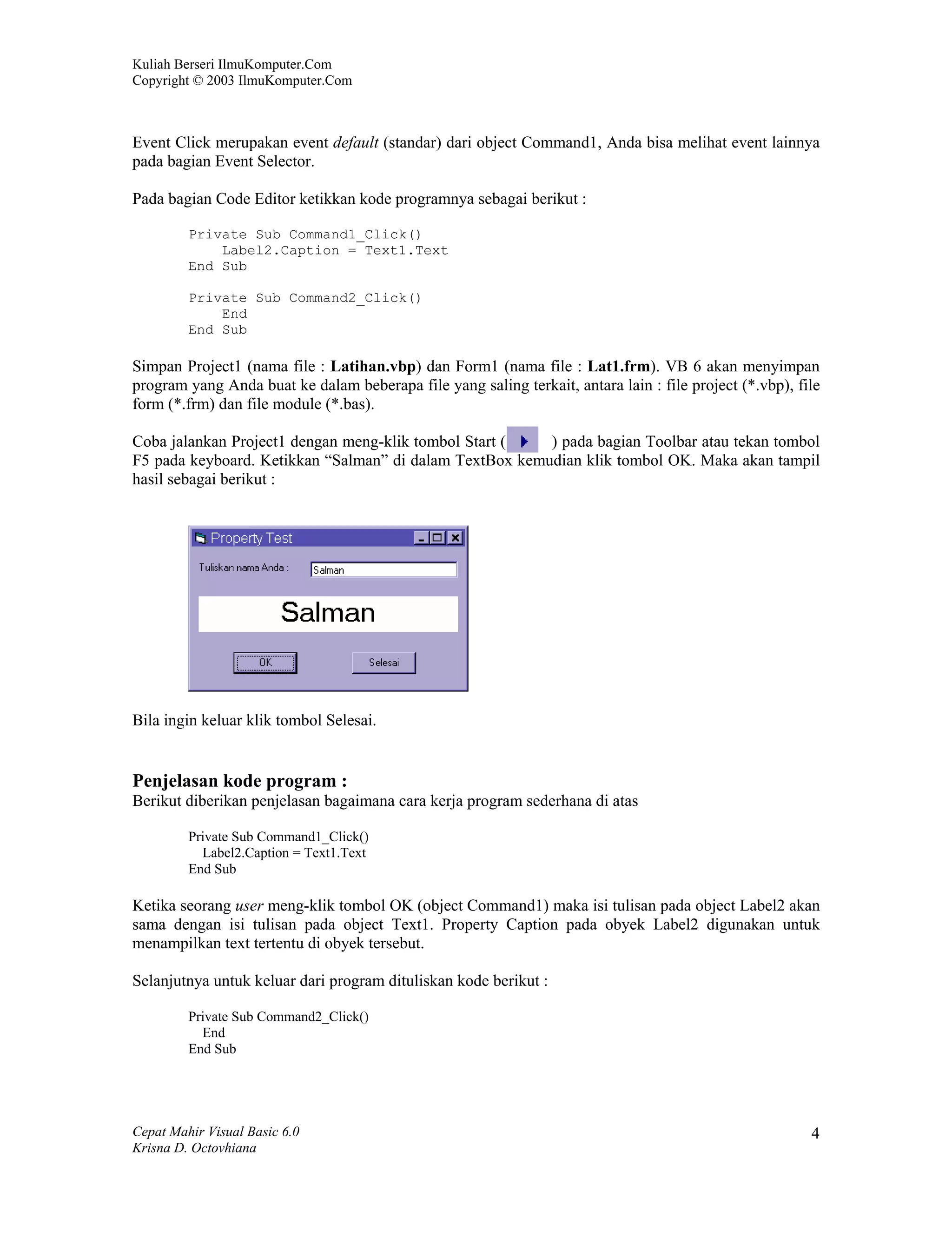 Modul visual basic (krisna 02) | PDF