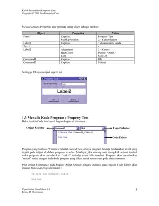 Modul visual basic (krisna 02) | PDF