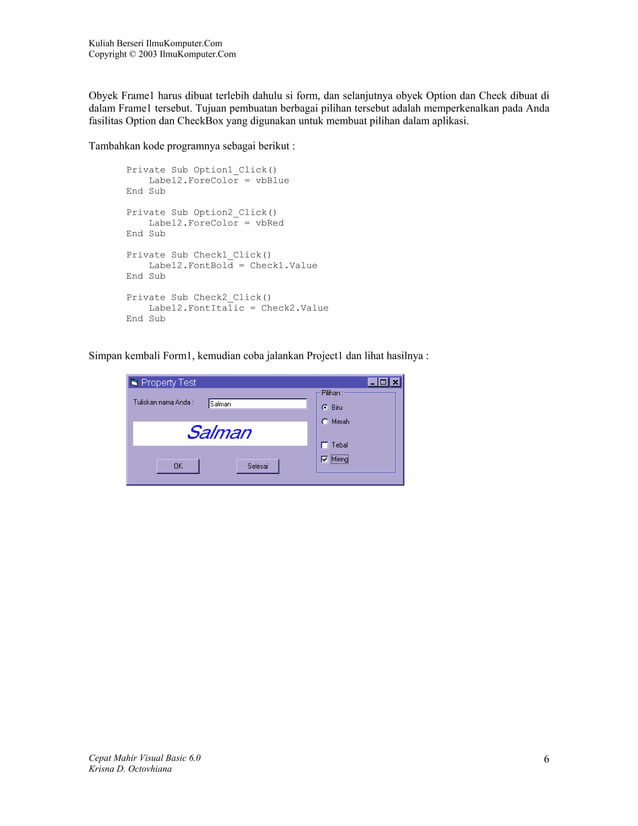 Modul visual basic (krisna 02) | PDF