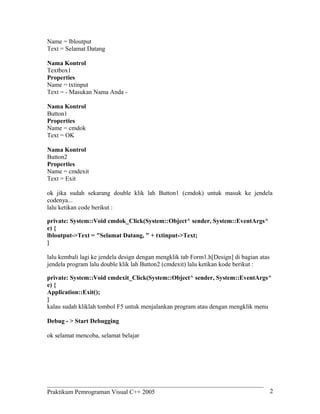 Modul visual c++ | PDF