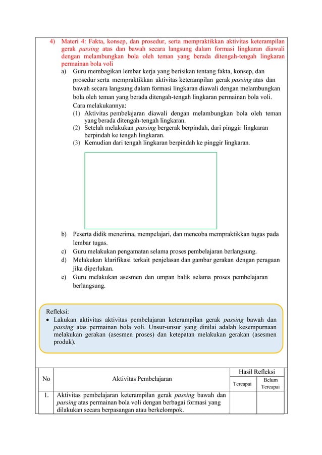 modul PJOK materi pembelajaran permainan bola voli smk kelas 10 | DOCX