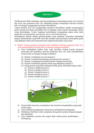 modul PJOK materi pembelajaran permainan bola voli smk kelas 10 | DOCX