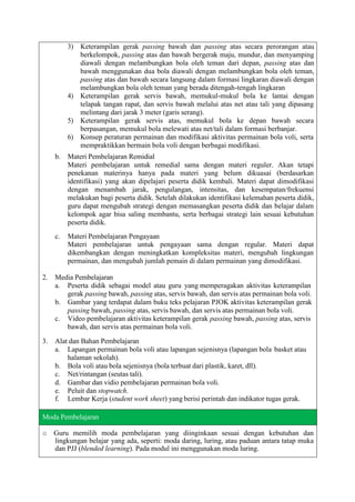 modul PJOK materi pembelajaran permainan bola voli smk kelas 10 | DOCX