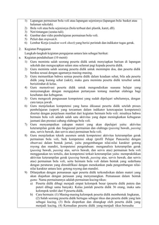 modul PJOK materi pembelajaran permainan bola voli smk kelas 10 | DOCX