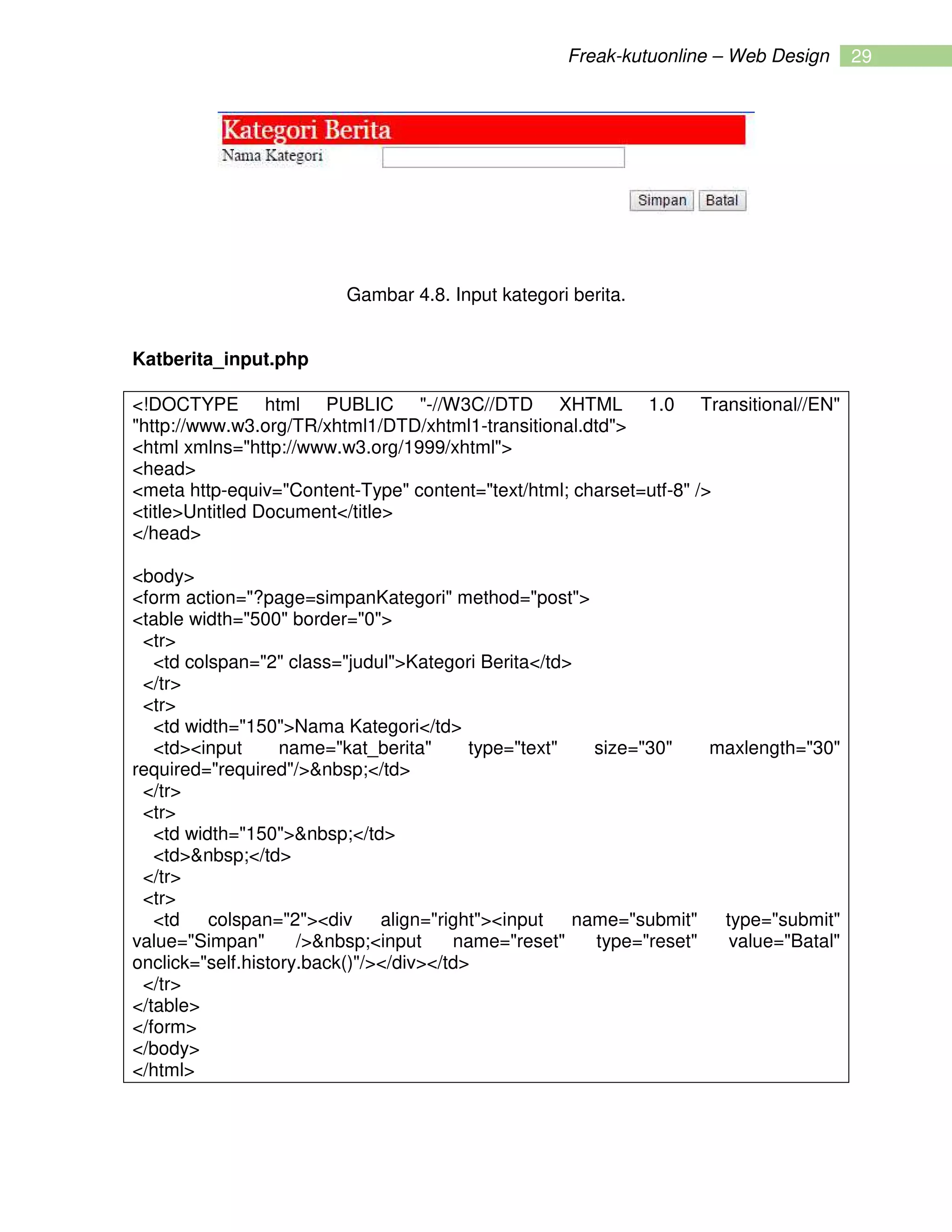 Modul web design - studi kasus website portal berita | PDF