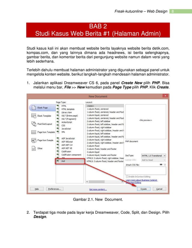 Modul web design - studi kasus website portal berita | PDF