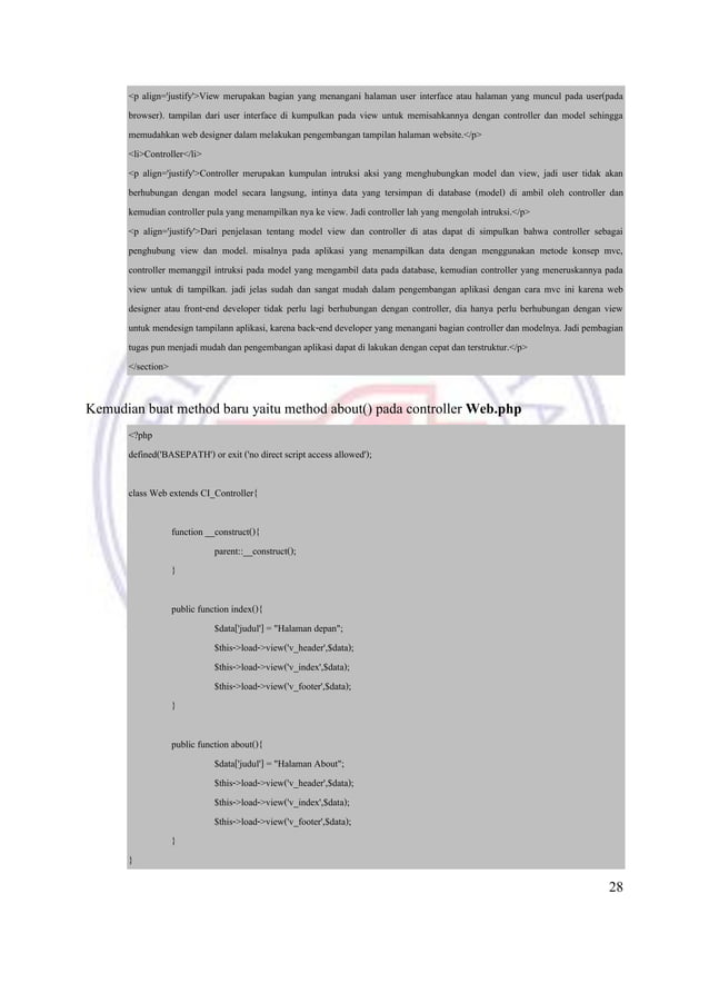 Modul Web Programming - Framework CodeIgniter | PDF