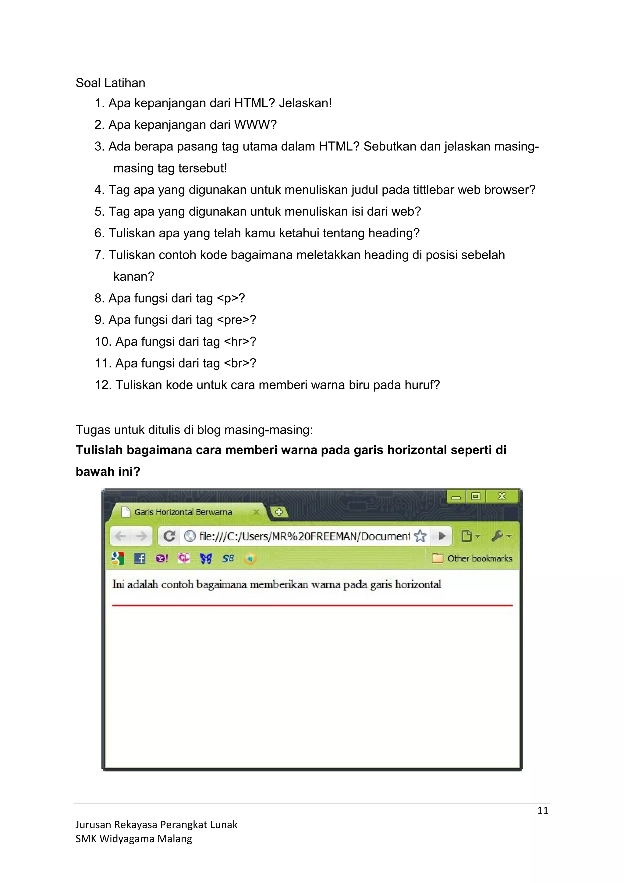 Modul web statis dasar | DOC