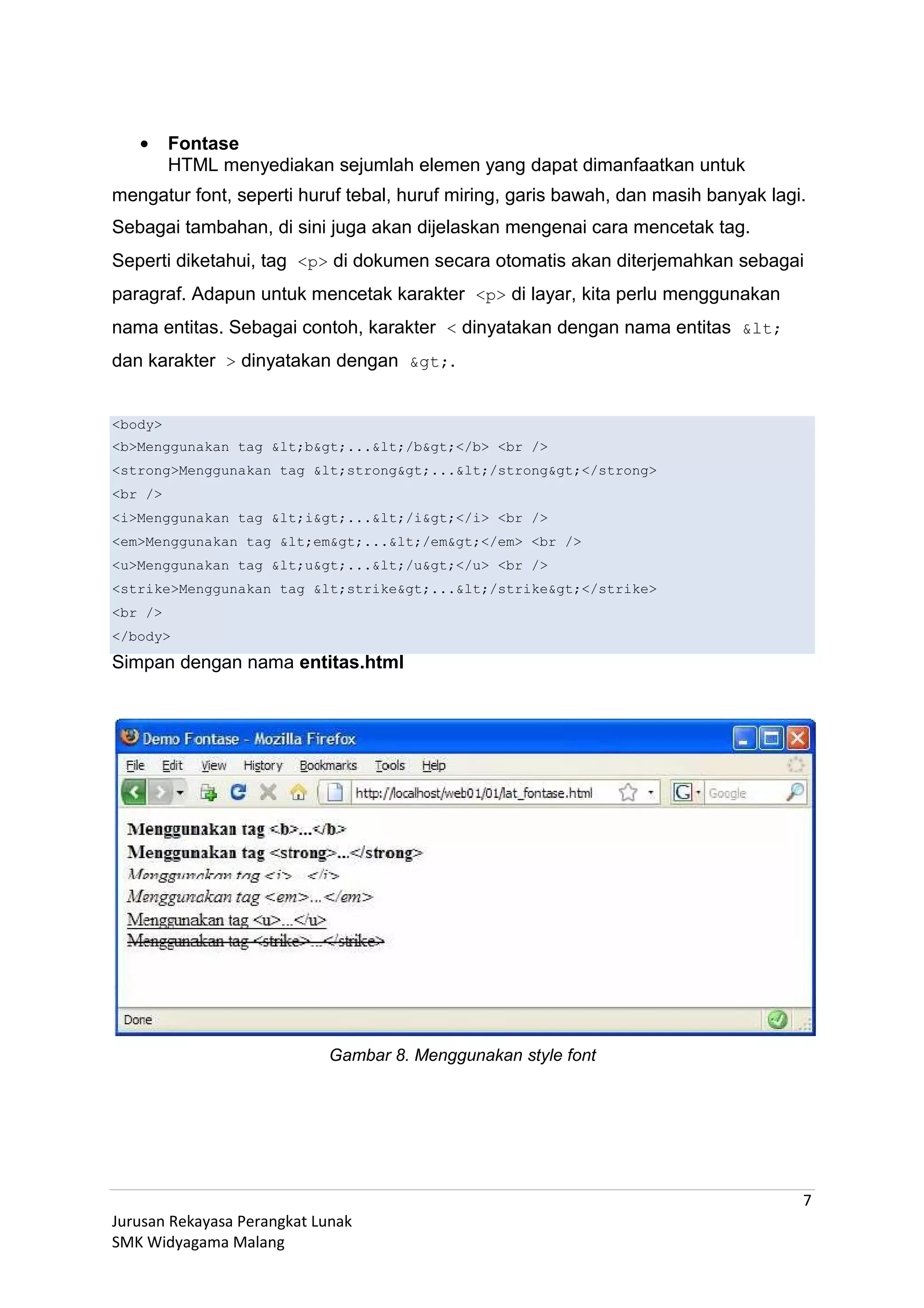 Modul web statis dasar | DOC