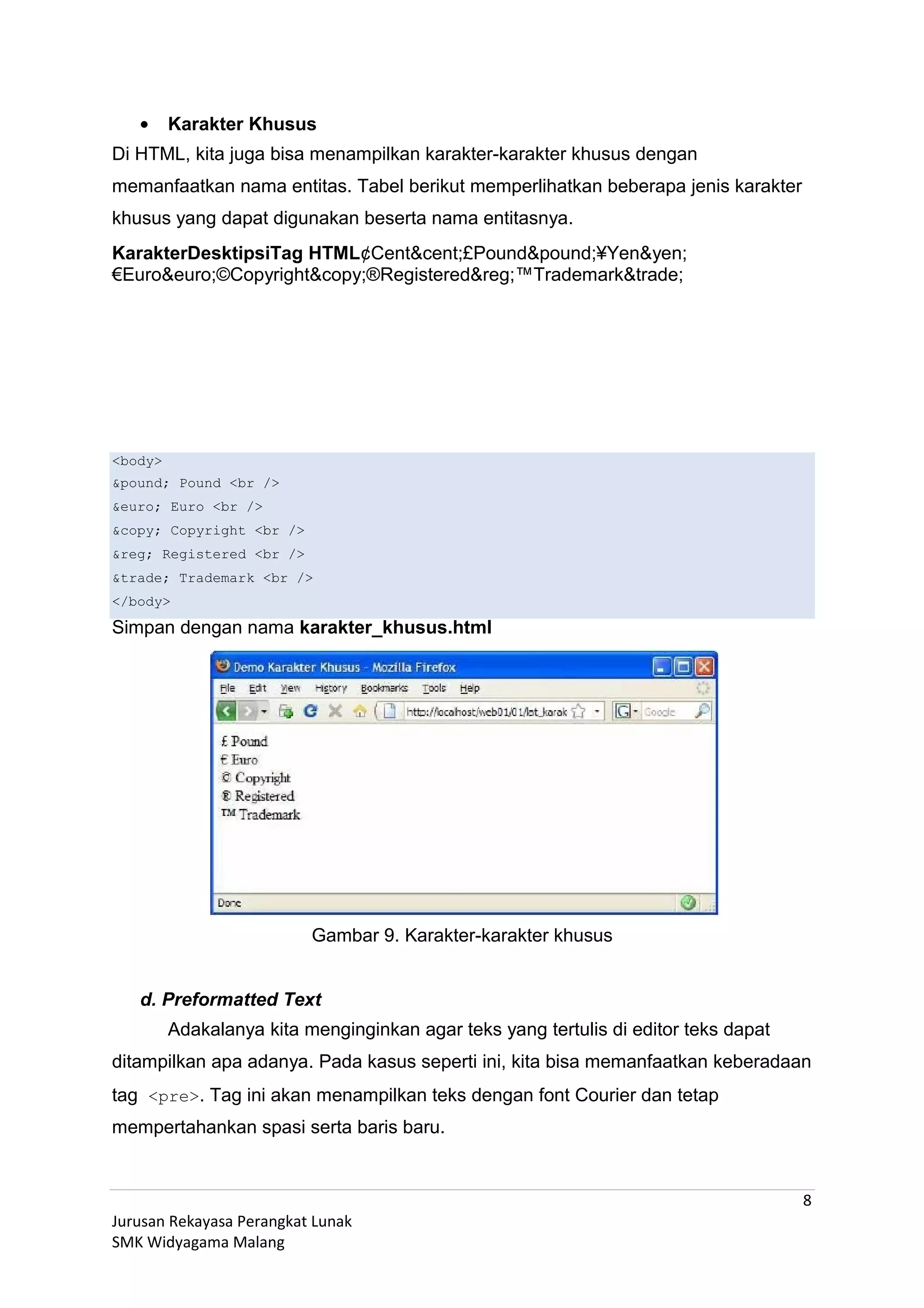 Modul web statis dasar | DOC