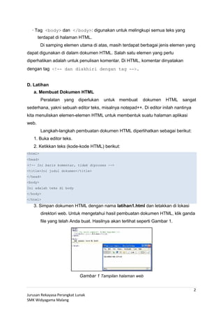 Modul web statis dasar | DOC