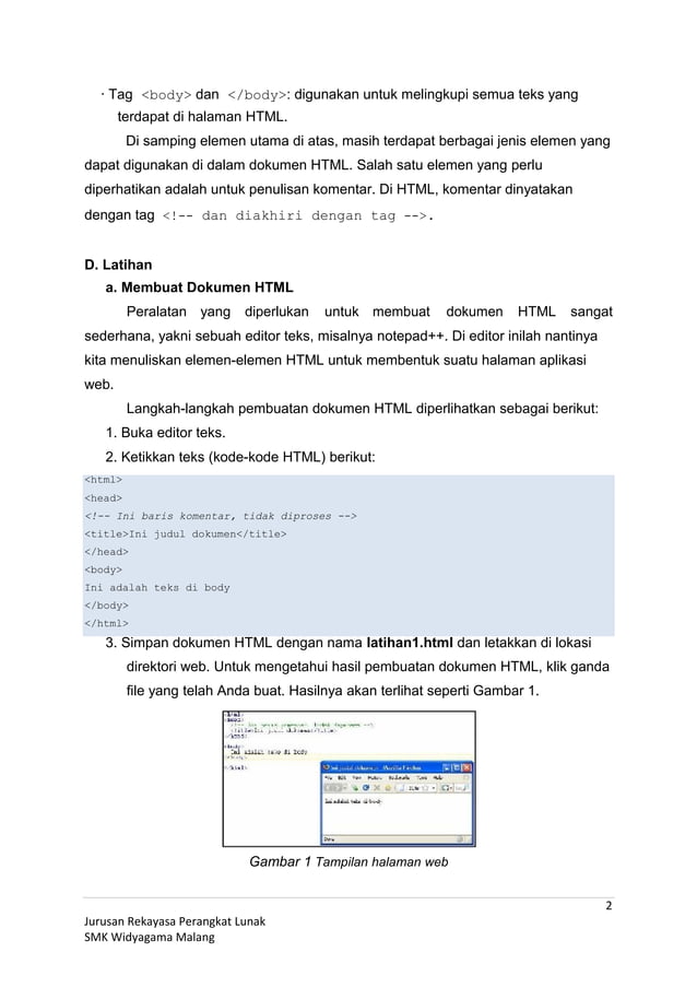 Modul web statis dasar | DOC