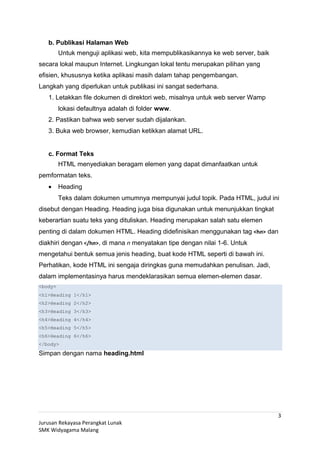 Modul web statis dasar | DOC