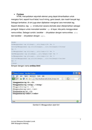 Modul web statis dasar | DOC