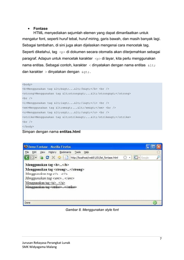 Modul web statis dasar | DOC