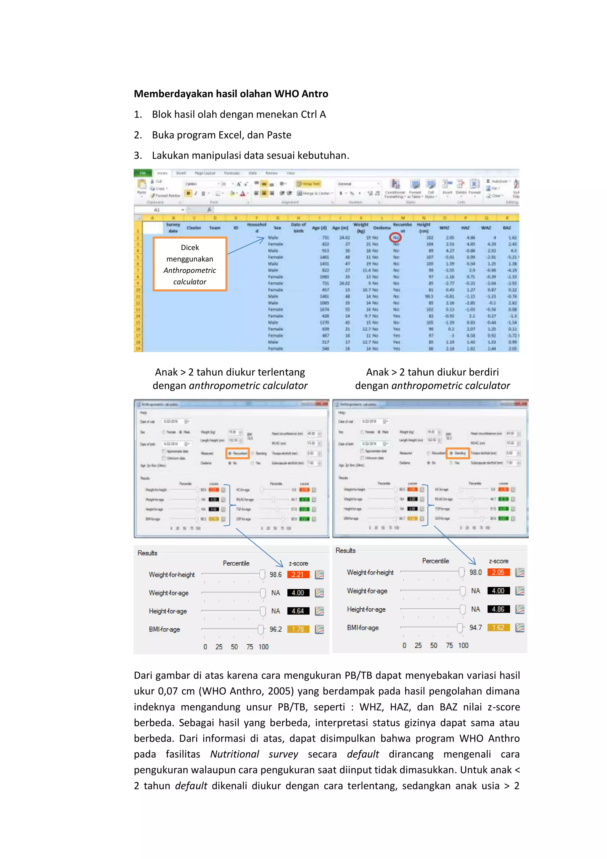 Modul who penilaian status gizi | PDF