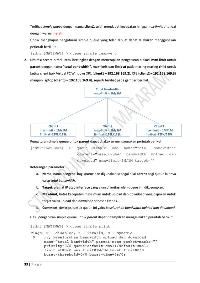Modul Workshop Mikrotik Bandwidth Management | PDF