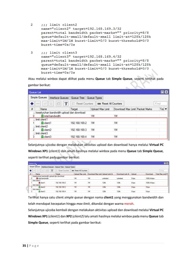 Modul Workshop Mikrotik Bandwidth Management | PDF
