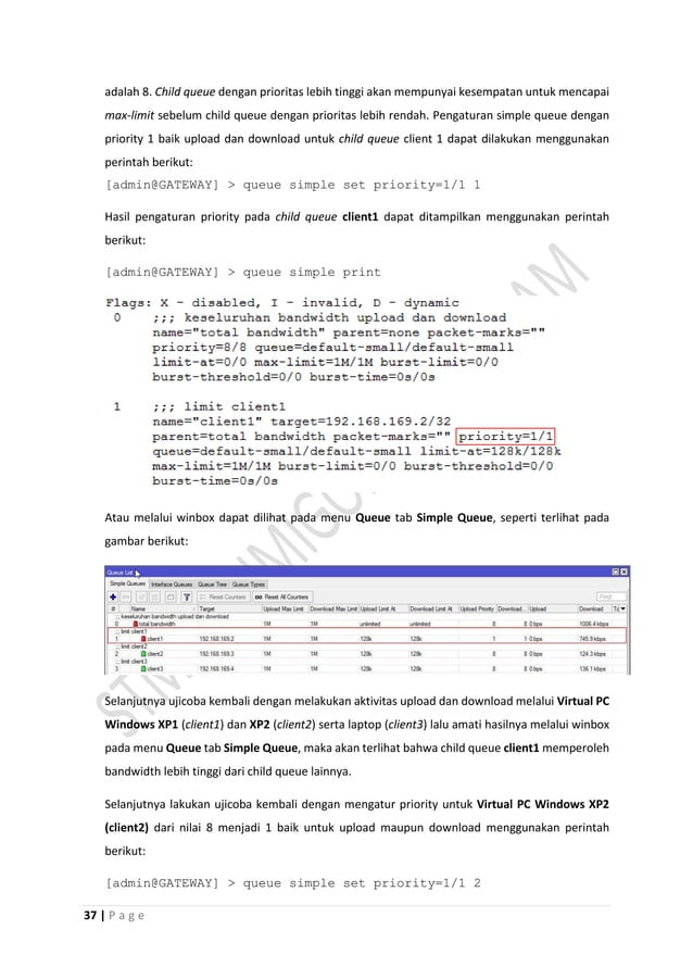 Modul Workshop Mikrotik Bandwidth Management | PDF
