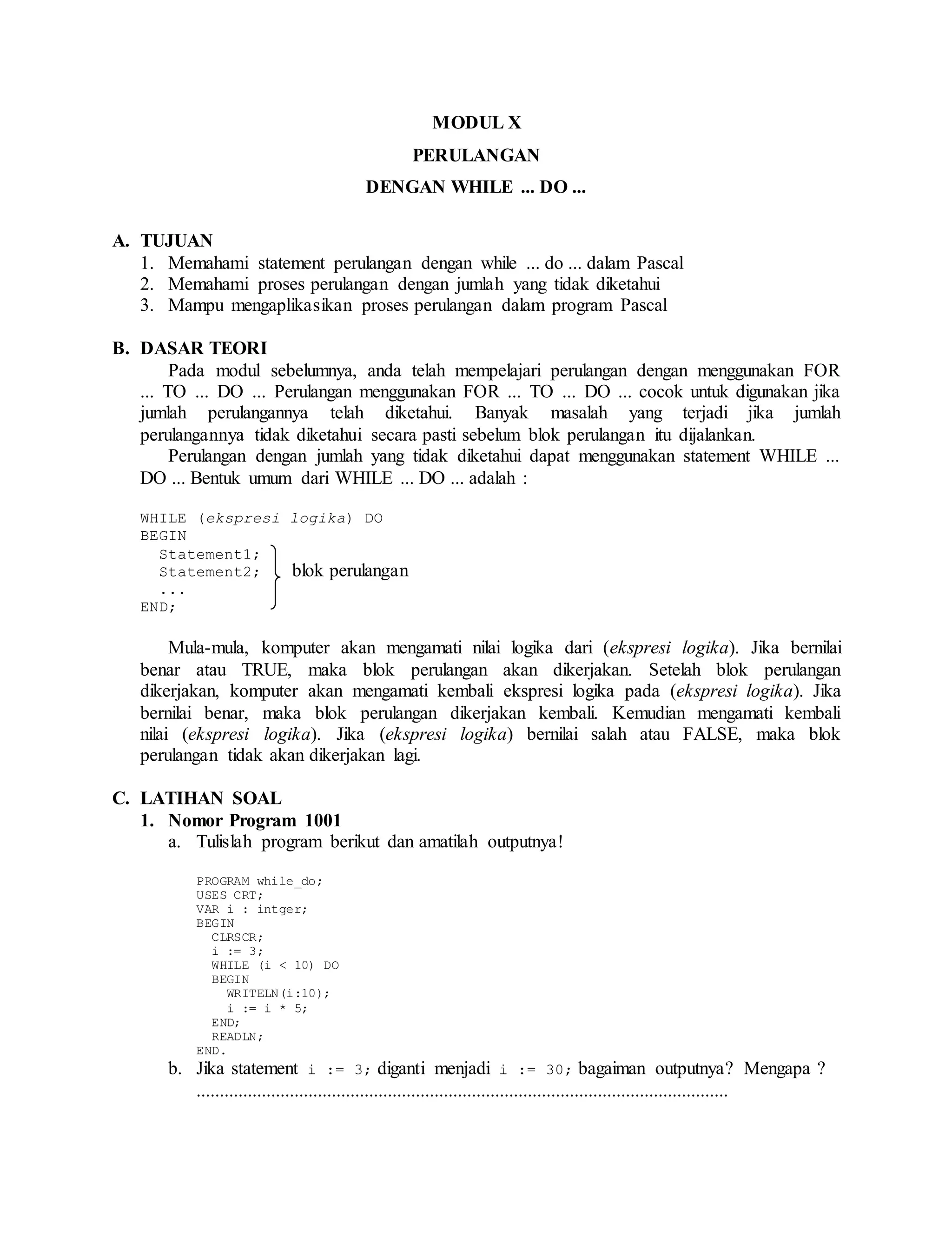 PASCAL ( MODUL 10) | PDF