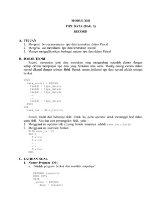 PASCAL ( MODUL 13) | PDF