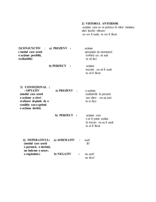 Modurile şi timpurile verbului | DOCX