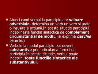 Modurile nepersonale(nepredicative) | PPT