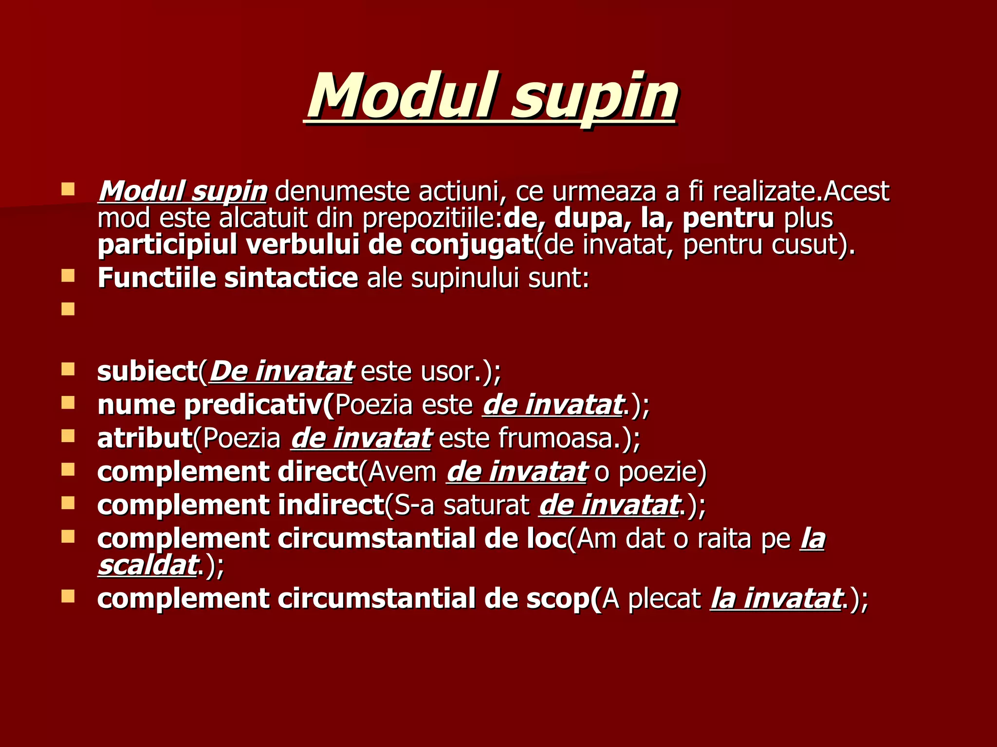 Modurile nepersonale(nepredicative) | PPT