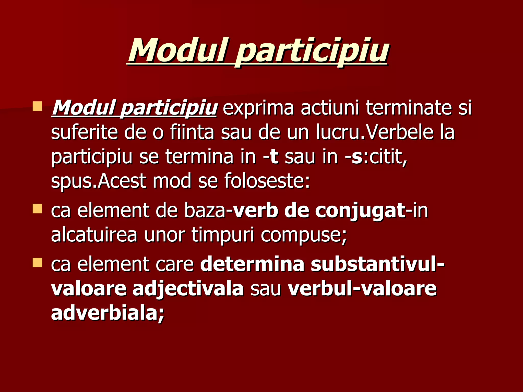 Modurile nepersonale(nepredicative) | PPT