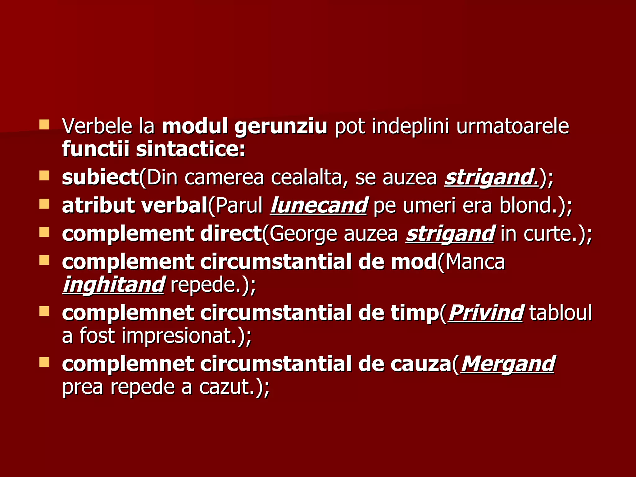 Modurile nepersonale(nepredicative) | PPT