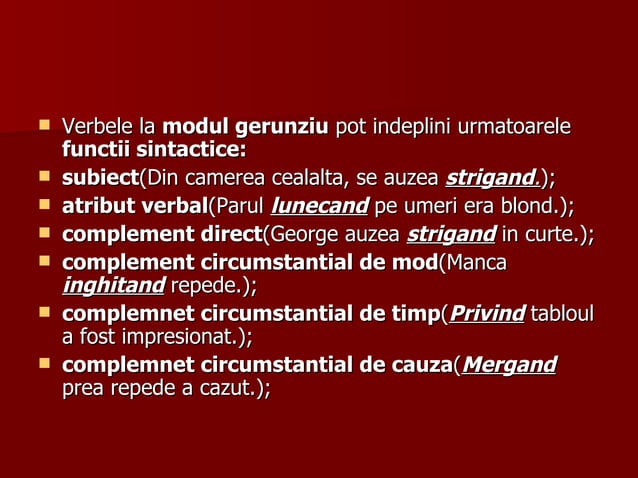 Modurile nepersonale(nepredicative) | PPT