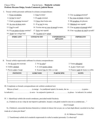 Modurile verbului | PDF
