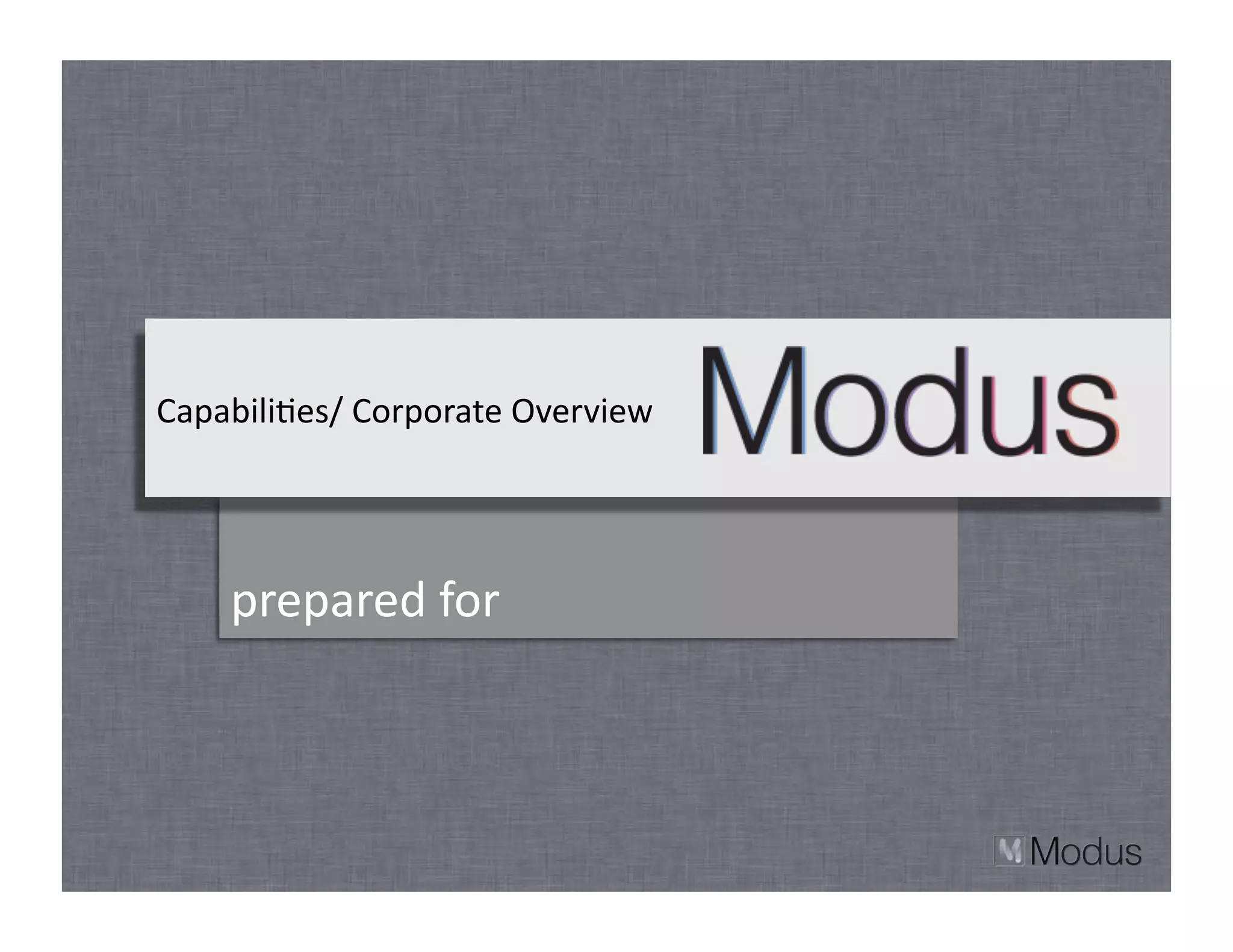 Modus Create Corporate Capabilities | PPT