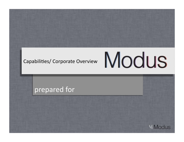 Modus Create Corporate Capabilities | PPT
