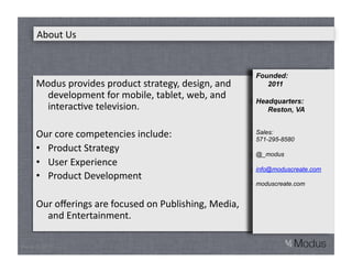 Modus Create Corporate Capabilities | PPT
