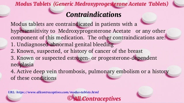 Modus Tablets (Generic Medroxyprogesterone Acetate Tablets) | PPT