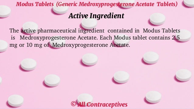 Modus Tablets (Generic Medroxyprogesterone Acetate Tablets) | PPT