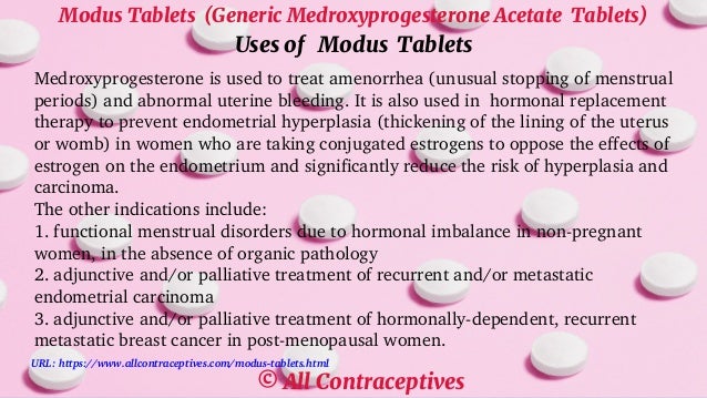 Modus Tablets (Generic Medroxyprogesterone Acetate Tablets) | PPT