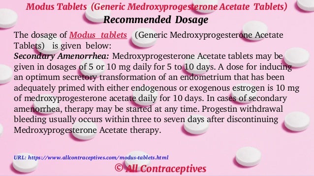 Modus Tablets (Generic Medroxyprogesterone Acetate Tablets) | PPT