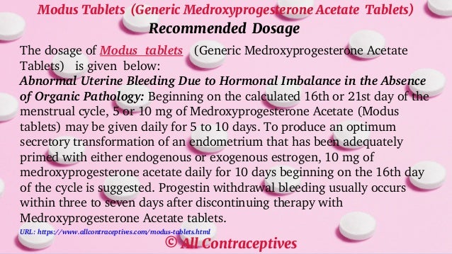 Modus Tablets (Generic Medroxyprogesterone Acetate Tablets) | PPT