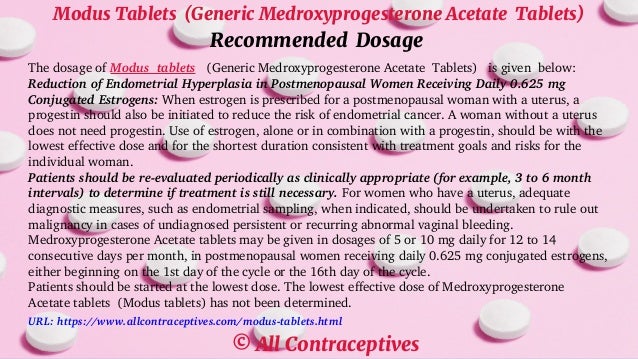 Modus Tablets (Generic Medroxyprogesterone Acetate Tablets) | PPT