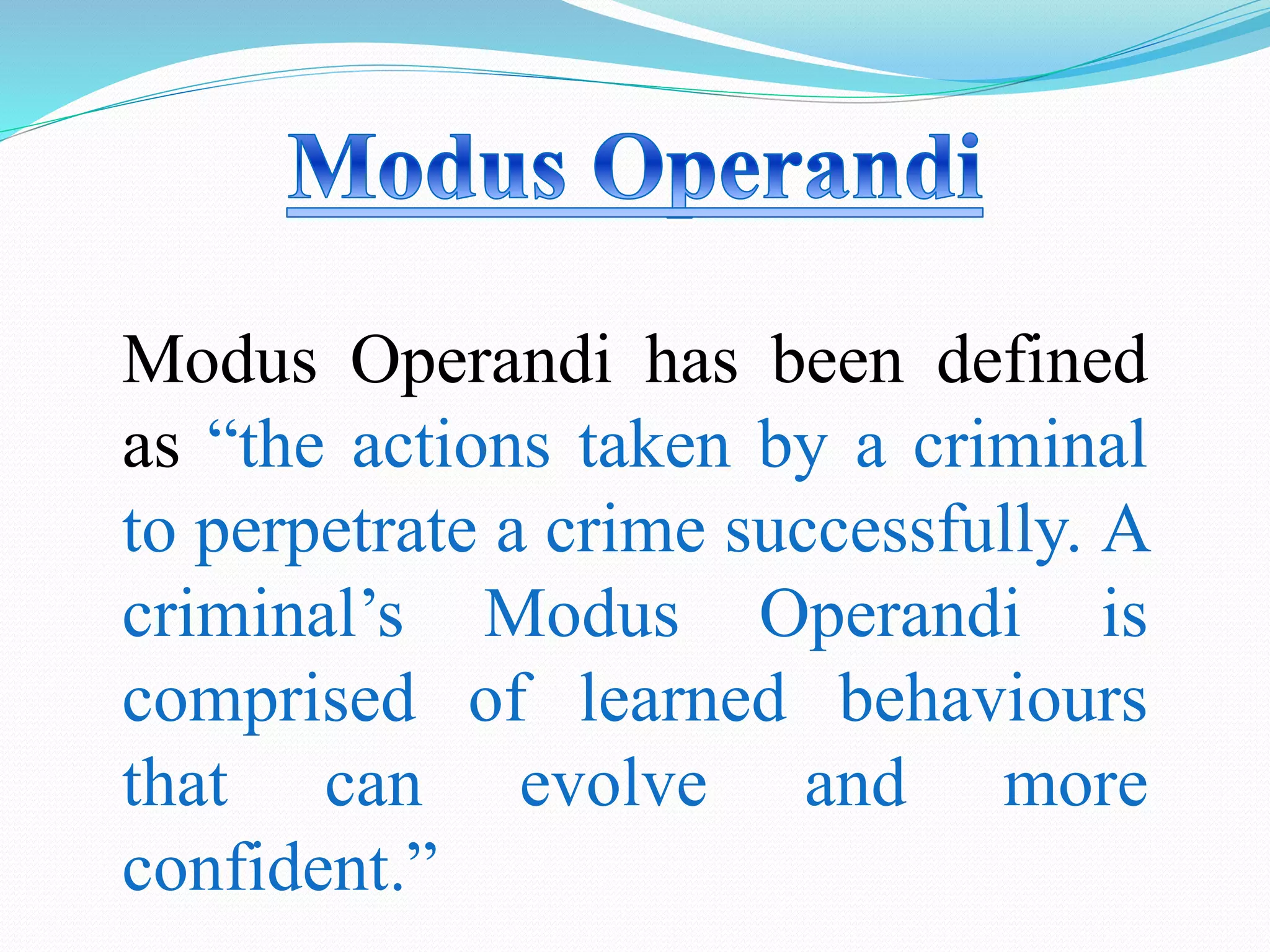 Modus operandi | PPTX